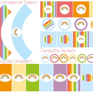 Rainbow Printable Party Kit, Instant Download, Editable - Etsy