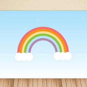Printable Rainbow Backdrop, Instant Download, 6ft X 4ft, Banner, Party ...