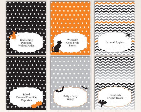 Editable Halloween Printable Buffet Cards / Food Tags / Place Cards ...