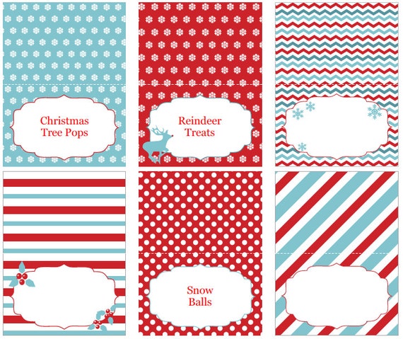 Editable Holiday Printable Buffet Cards / Food Tags / Place Cards ...