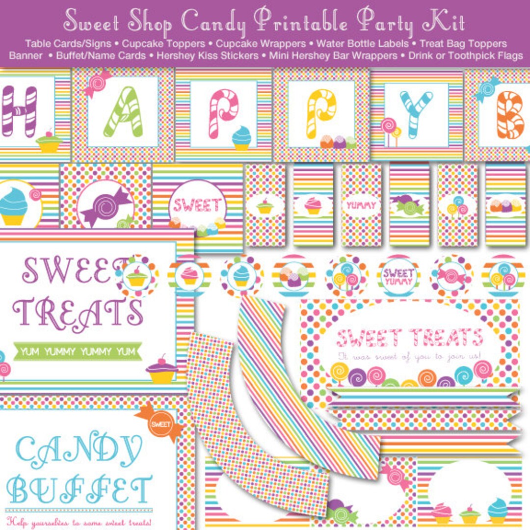 Sweet Shop Candy Land Printable Party Kit, Instant Download - Birthday ...
