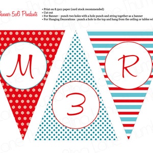 Printable Holiday Party Banner and Hanging Decorations, MERRY CHRISTMAS ...