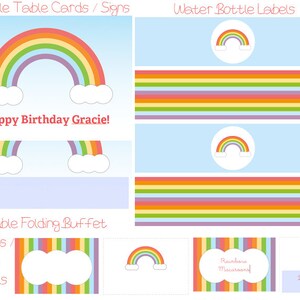 Rainbow Printable Party Kit, Instant Download, Editable - Etsy