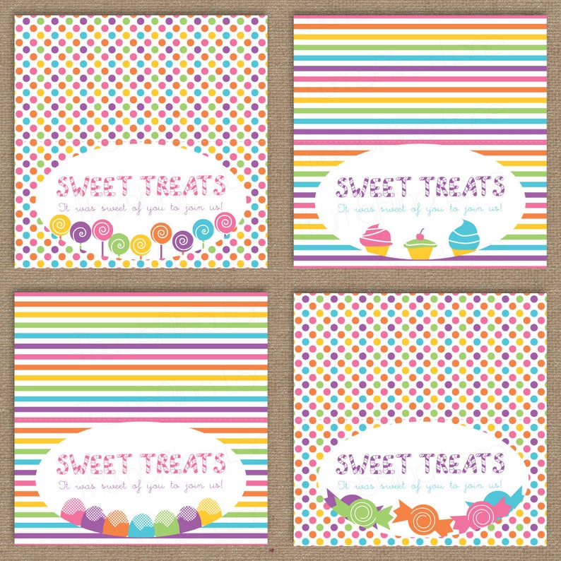 Sweet Shop Candy Land Treat Bag Toppers, Instant Download, DIY - Etsy