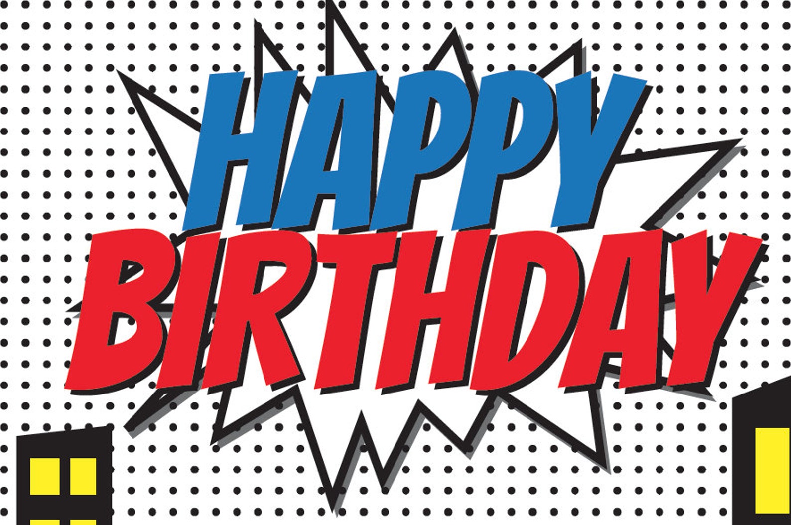 Printable Superhero Backdrop, Happy Birthday, Instant Download, 6ft X ...