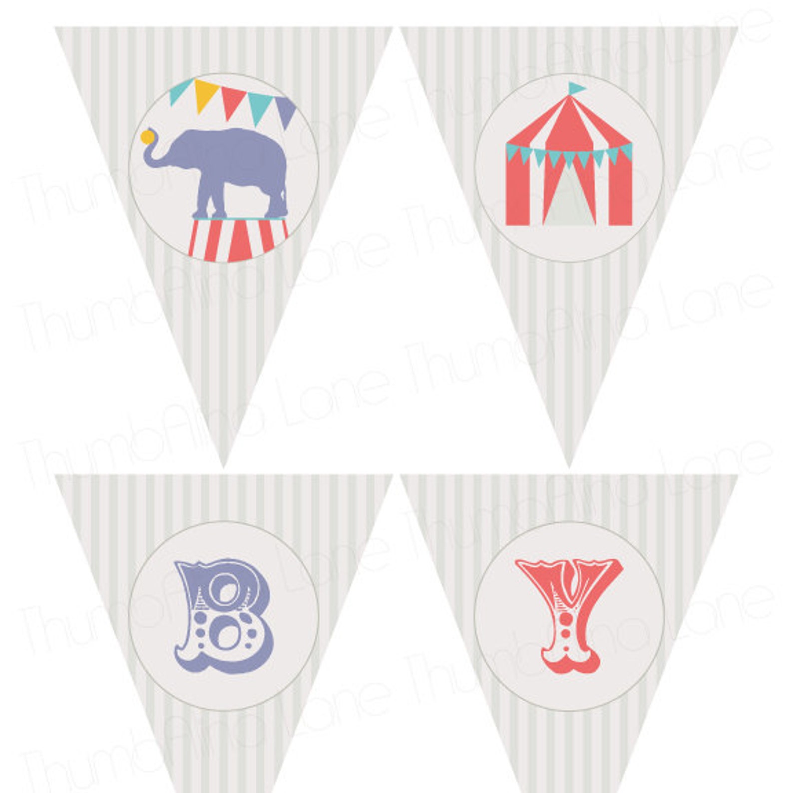 Printable Carnival Circus Happy Birthday Banner, Instant Download ...
