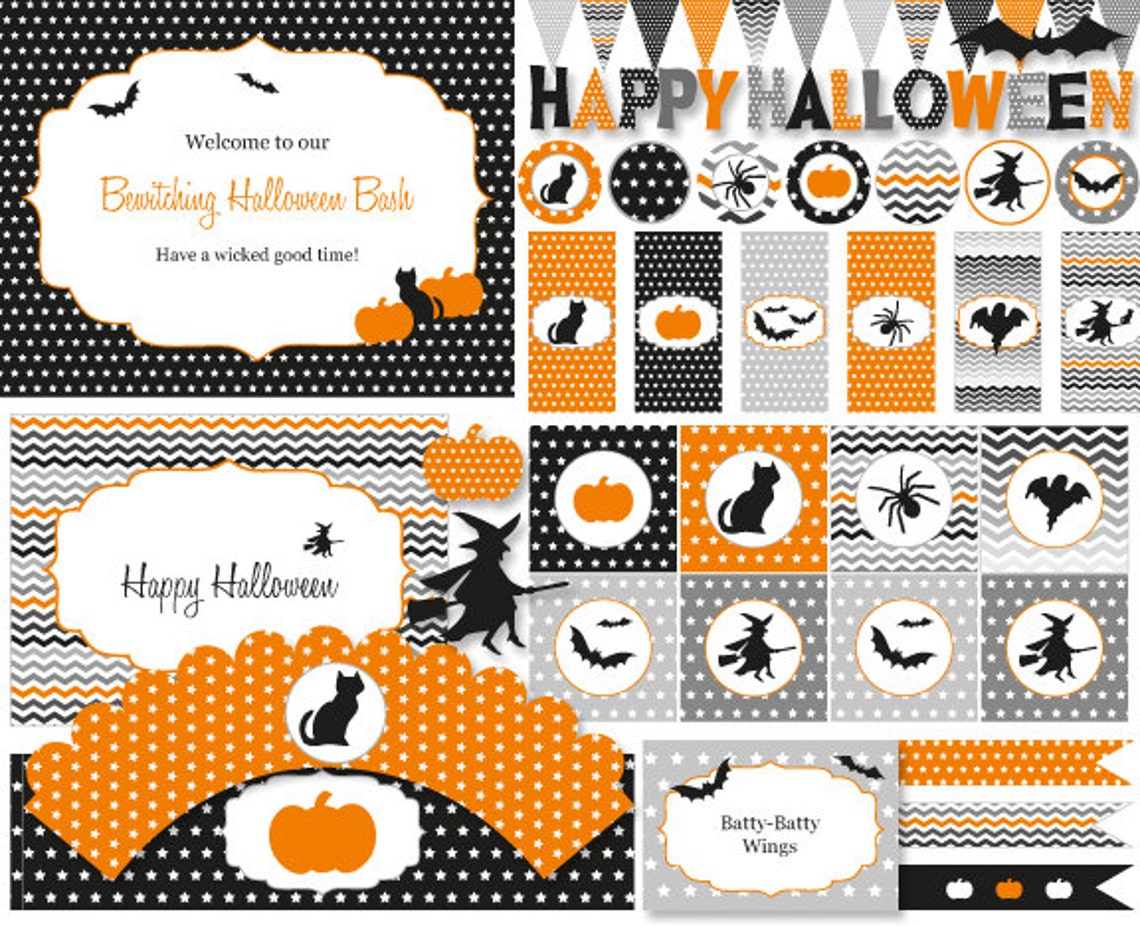 Printable Halloween Party Kit, Editable, Instant Download, Stars ...