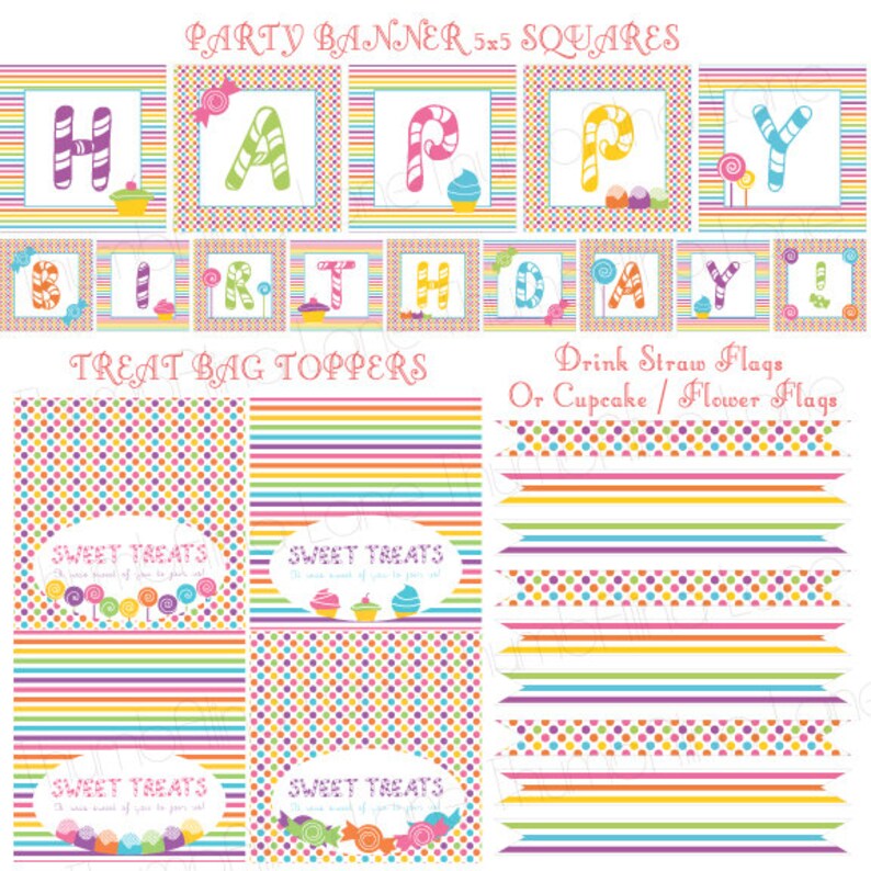 Sweet Shop Candy Land Printable Party Kit, Instant Download - Birthday ...