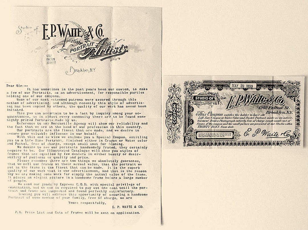 Brooklyn Business, Antique Letter, 1899, Beautiful Letterhead for ...