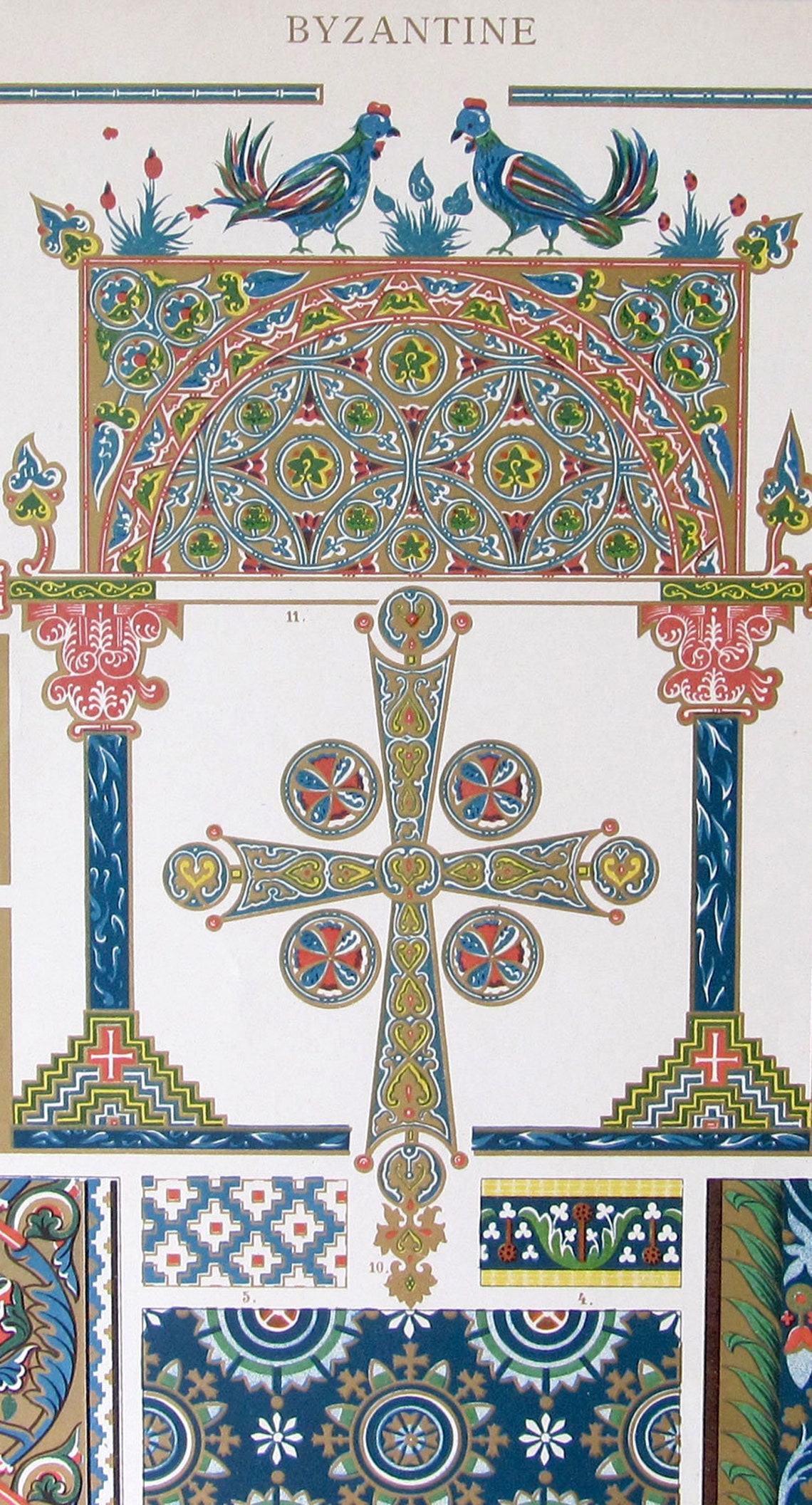 Byzantine Antique Chromolithograph Glass Mosaic Colored - Etsy