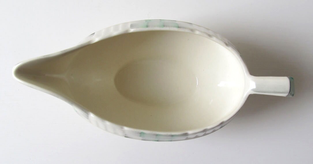 ART DECO, Gravy Boat, Myott & Co. English, Hand Painted, Green Grey ...