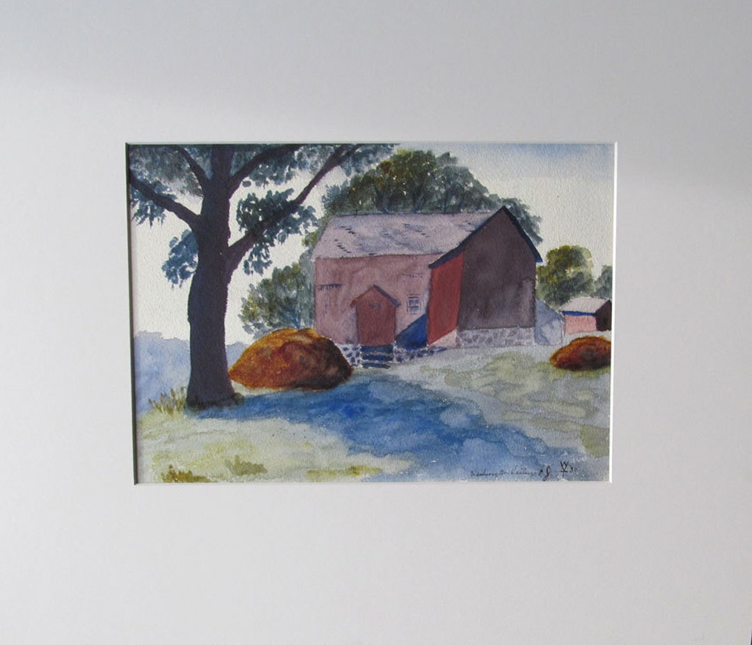 Washington Valley NJ, 1930, Vintage, Original Watercolor, Peaceful ...