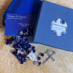 September/sapphire Blue Crystal Birthstone Rosary - Etsy