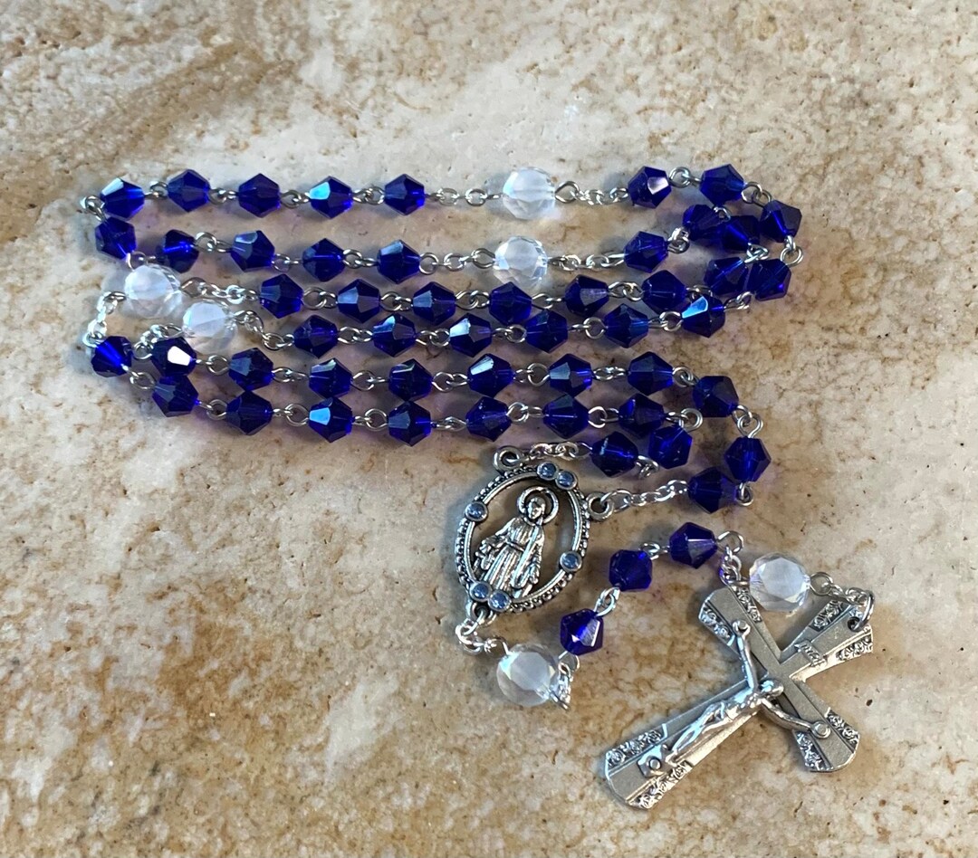 Catholic Blessed Mother Blue Rosary - Etsy