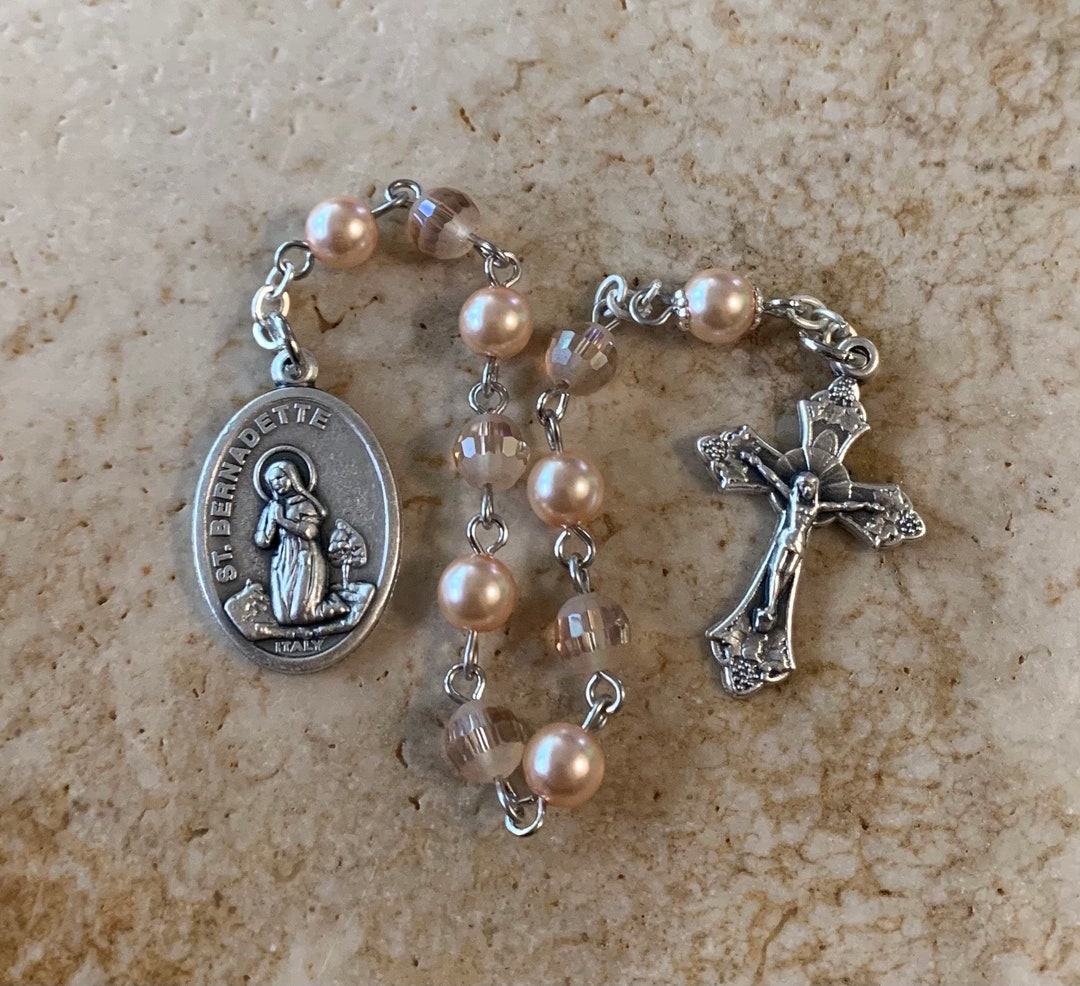 St. Bernadette/our Lady of Lourdes Rosary Tenner - Etsy