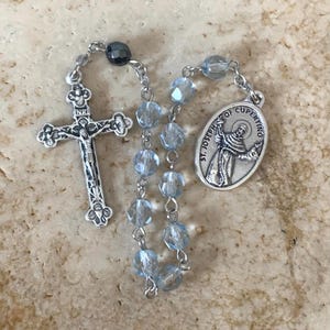 St. Joseph of Cupertino Blue Crystal Rosary Tenner - Etsy