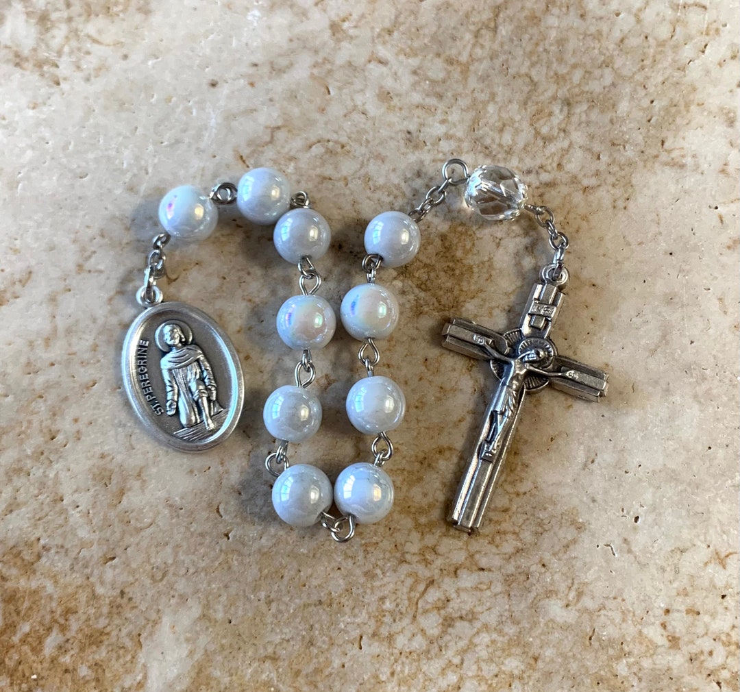 St. Bridget Opal Glass and Crystal Rosary Tenner - Etsy