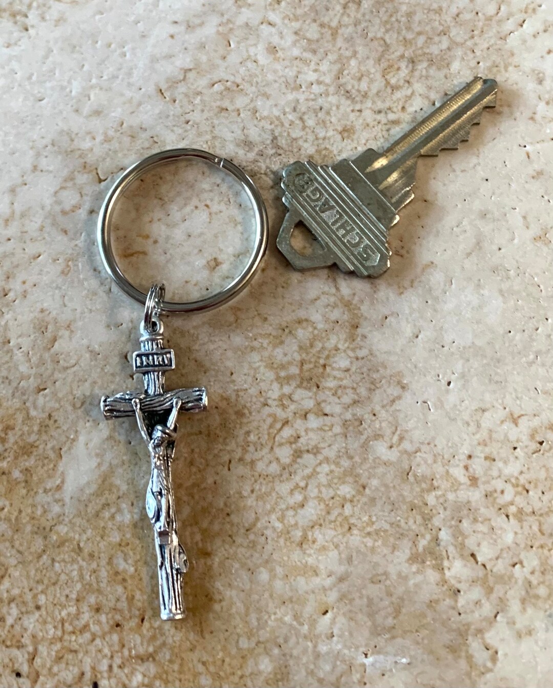 Bent Cross Crucifix Keychain - Etsy
