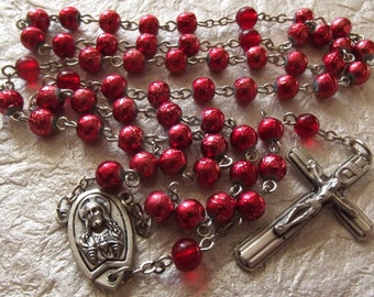 Red Catholic Rosary - Etsy