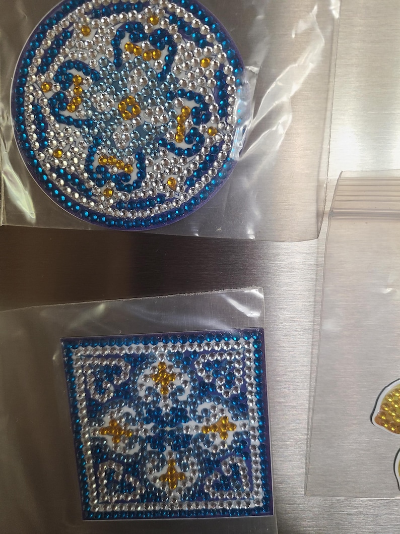 12 Lemon and Blue Magnet Set - Etsy