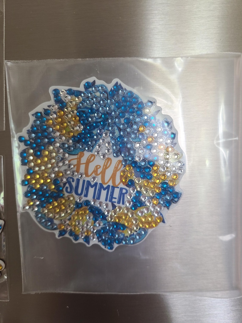 12 Lemon and Blue Magnet Set - Etsy