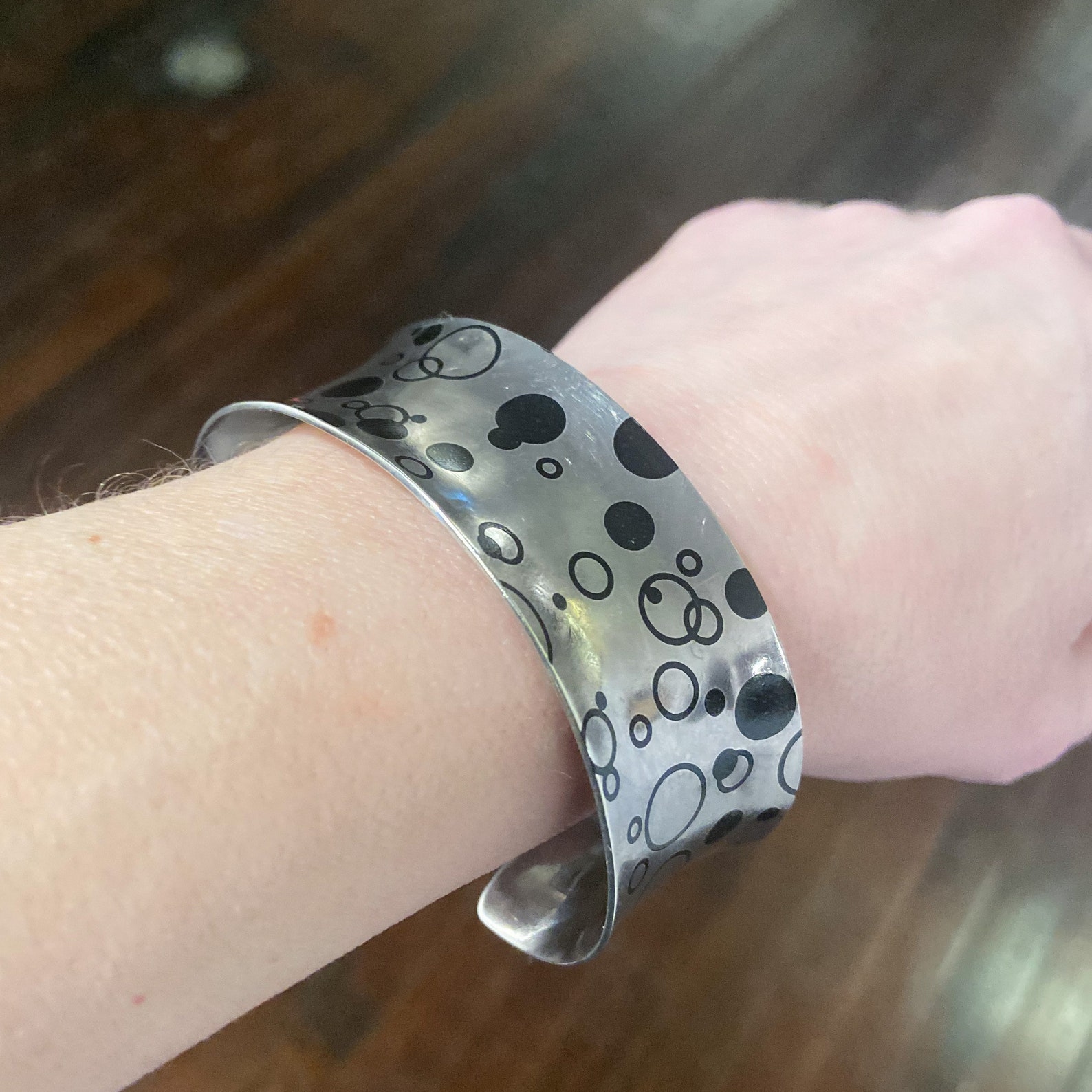 Vintage Bracelet, Post-modern Enamel Bubble Cuff Sterling C. 1990 ...