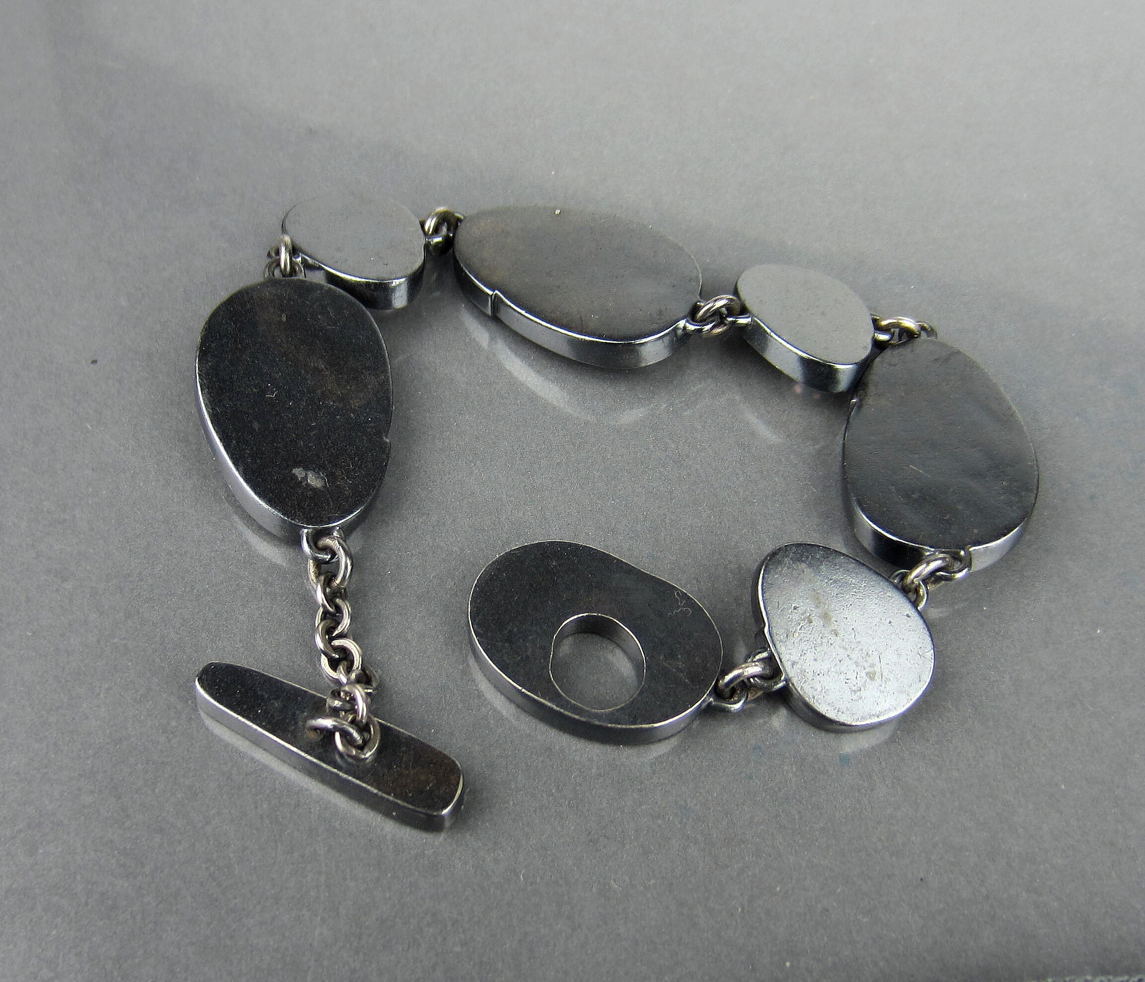 Vintage Bracelet, Post-modern Enamel and Pearl Bracelet Sterling Silver ...