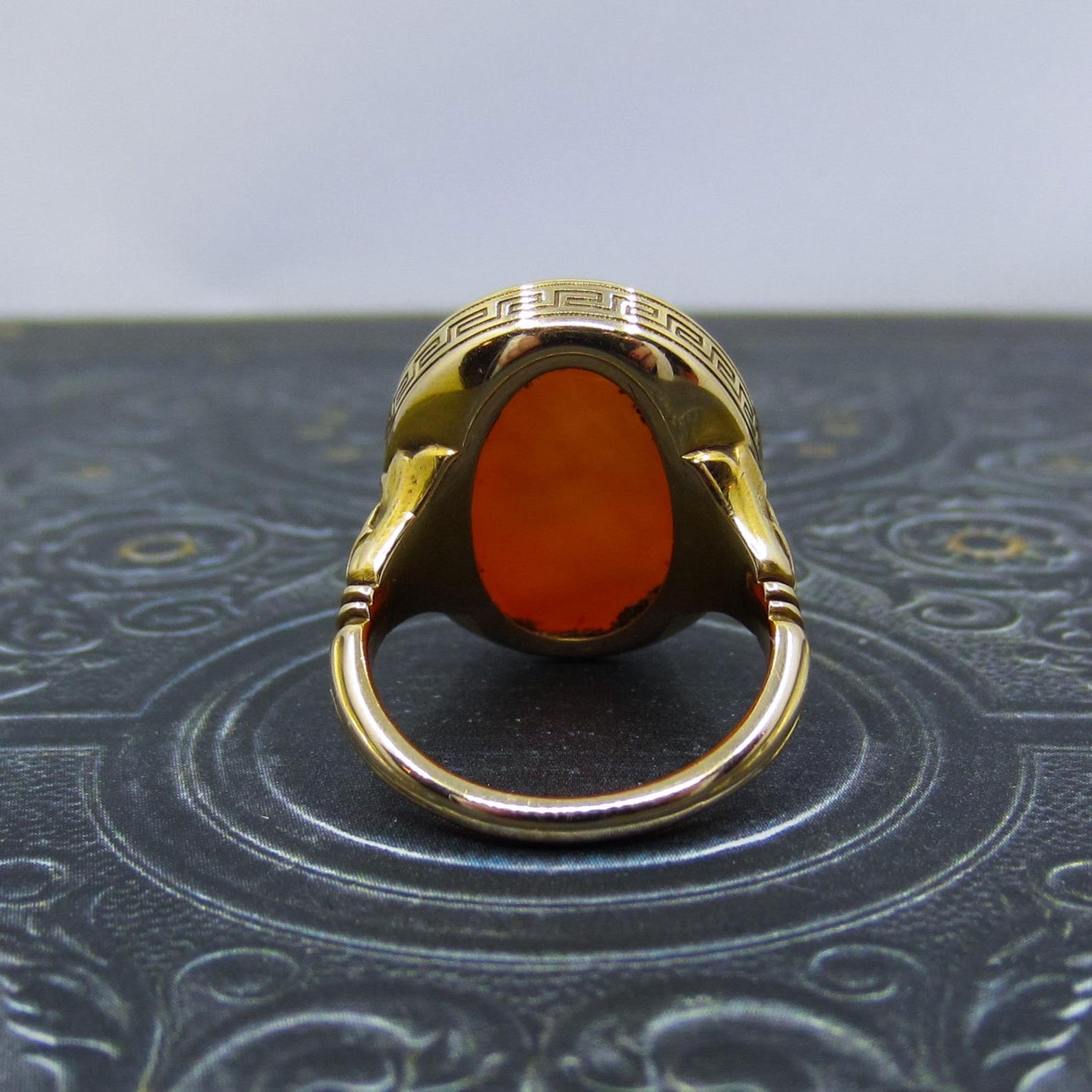 Victorian Carnelian Intaglio Ring 14k C. 1880, Antique Intaglio ...