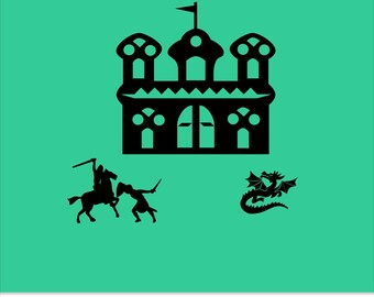 Medieval Knight Wall Decal Wall Fabric Vinyl Decal - Etsy