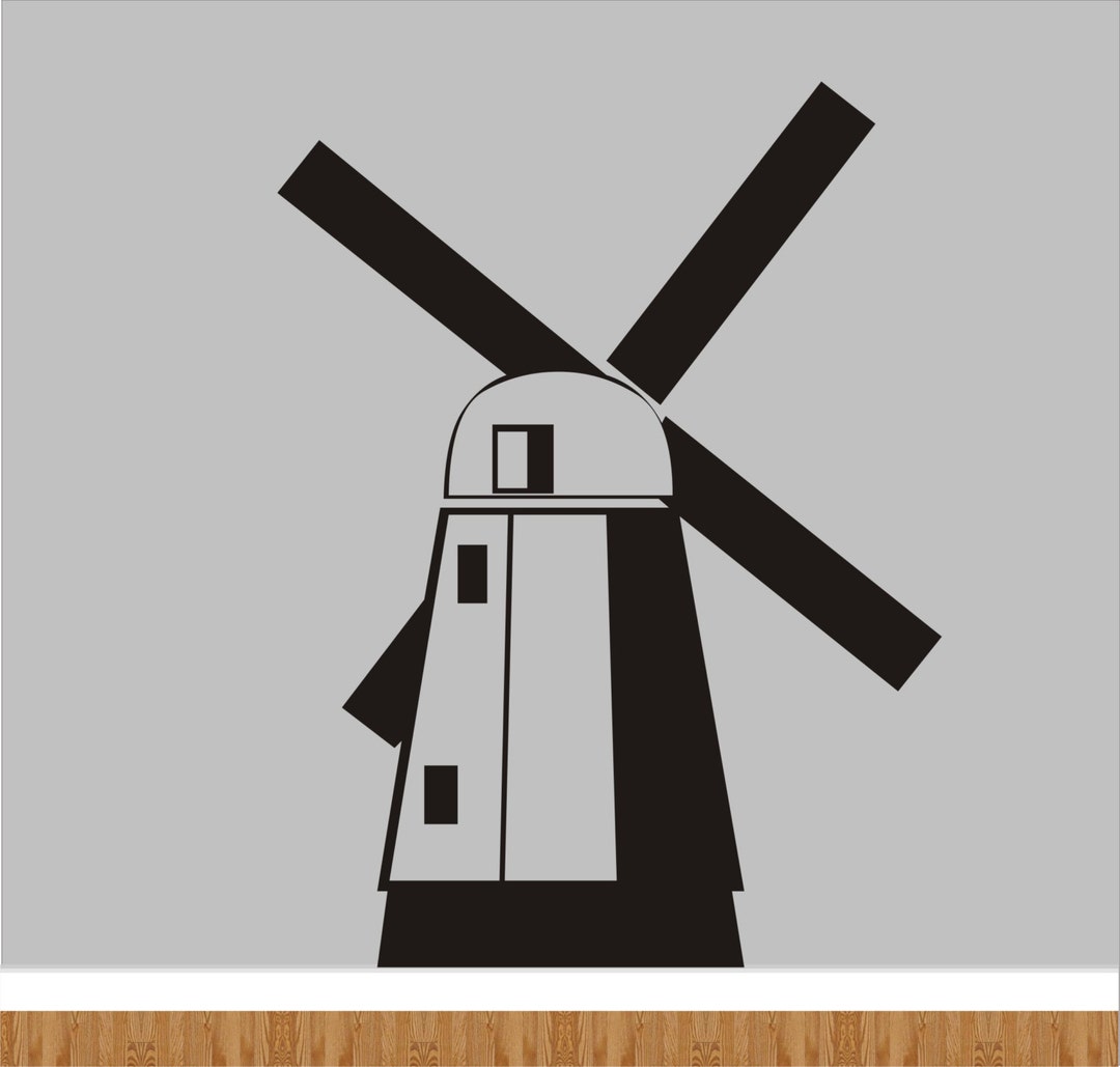 Windmill Wall Vinyl Decal Windmill Wall Vinyl Sticker - Etsy