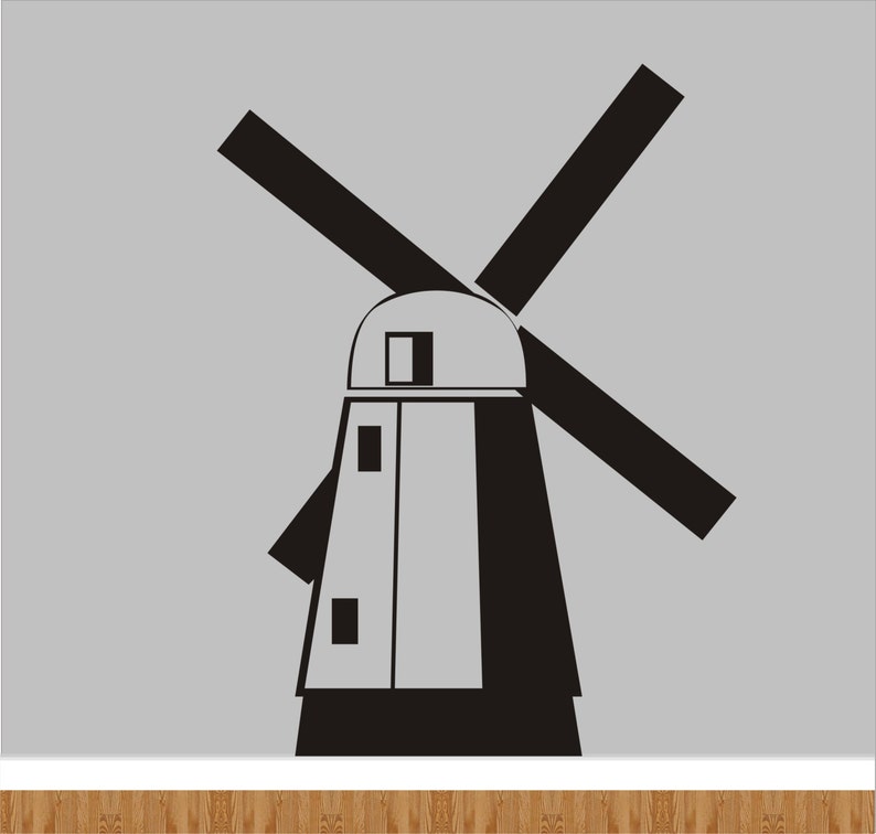 Windmill Wall Vinyl Decal - Windmill Wall Vinyl Sticker - Etsy