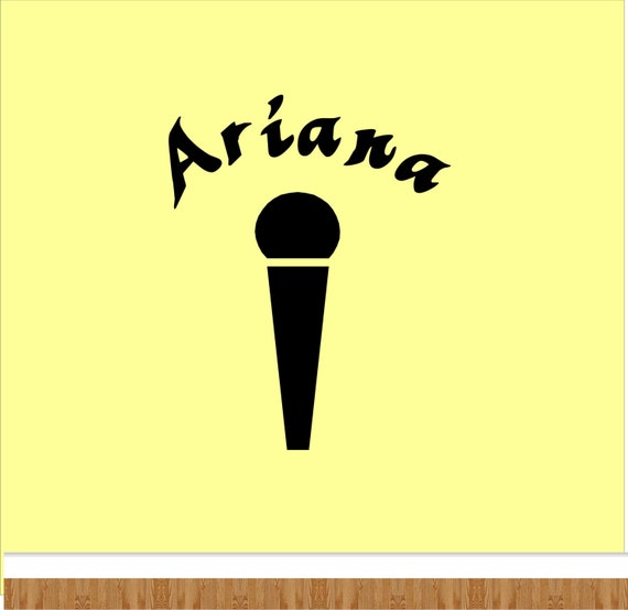 Microphone With Name Wall Vinyl Decal Name Wall Vinyl | Etsy