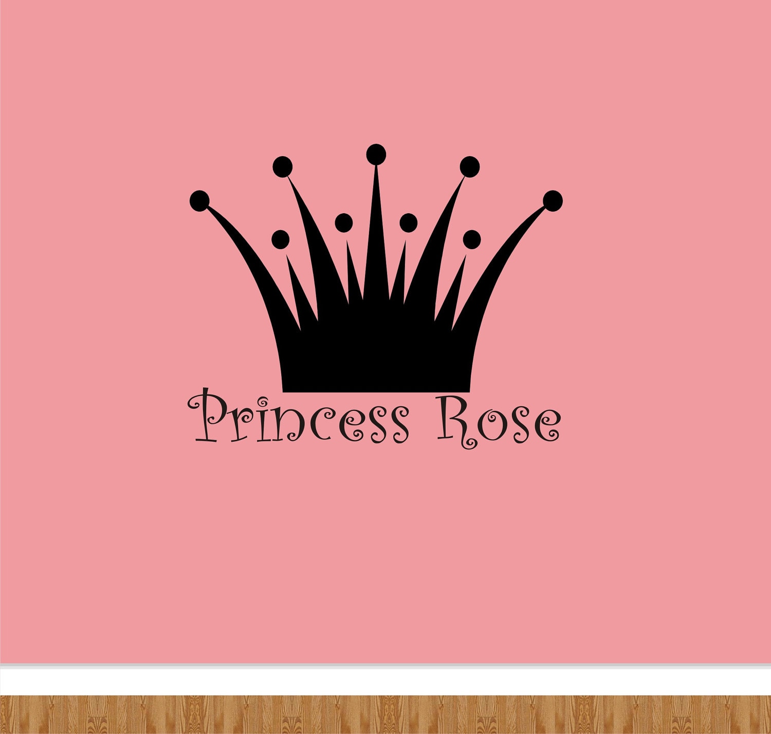 Princess Name Wall Vinyl Decal - Girls Name Decal With Princess Crown ...