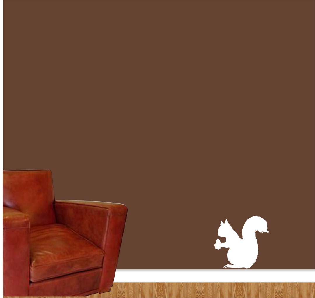Squirrel With Acorn Wall Vinyl Decal - Squirrel With Acorn Baseboard ...