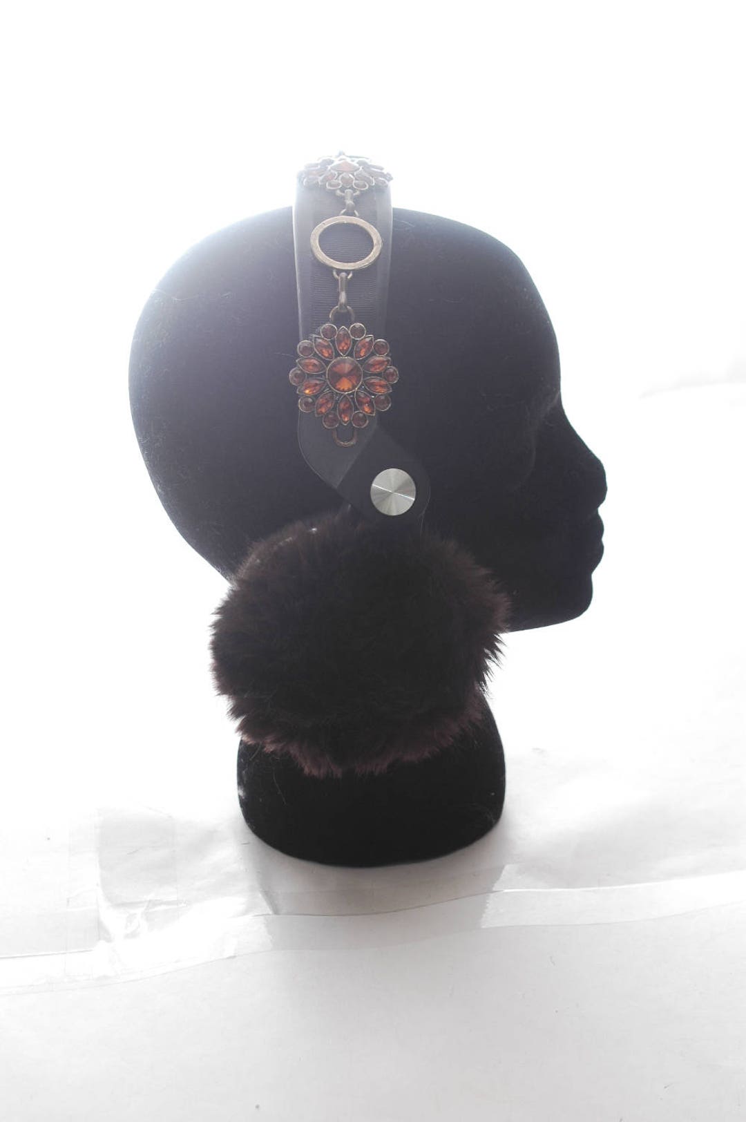 Fancy Custom Bluetooth Headphones Real Upcycled Rabbit Fur Earmuff ...