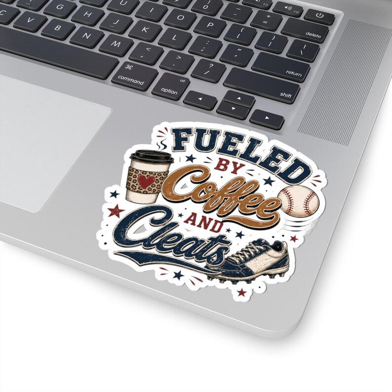 Baseball Coffee Sticker | Fueled by Coffee and Cleats Decal - Etsy