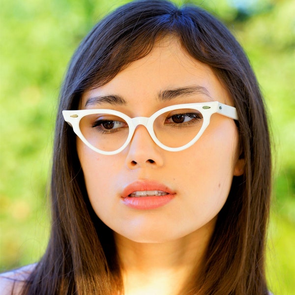Thick Cat Eye Glasses Etsy