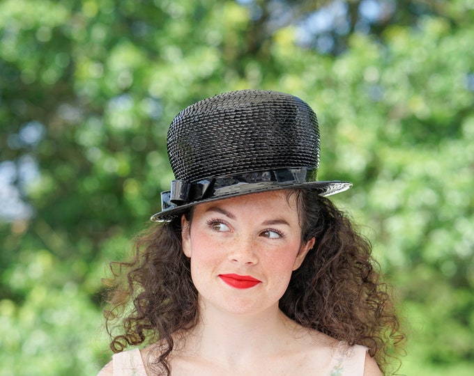 Vintage Straw Bucket Hat, Women Top Hat, 1950s-60s Hat, Vintage Hat ...