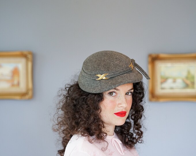 Vintage Wool Felt Half Hat, 1950s-60s Hat, Vintage Hat, Vintage Women ...