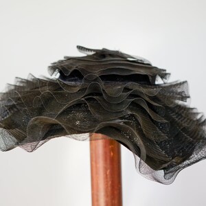 Vintage Ruffle Cartwheel Hat, Vintage Tilt Hat, 1940s-50s Hat, Wide ...