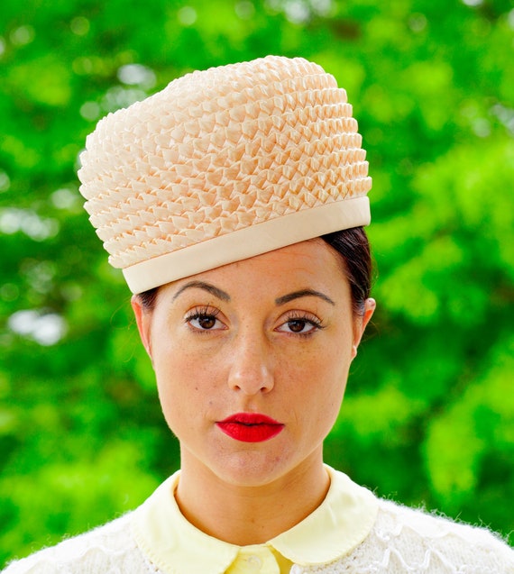 Vintage Straw Pillbox Hat, 1950s-1960s Hat, Vintage W… - Gem