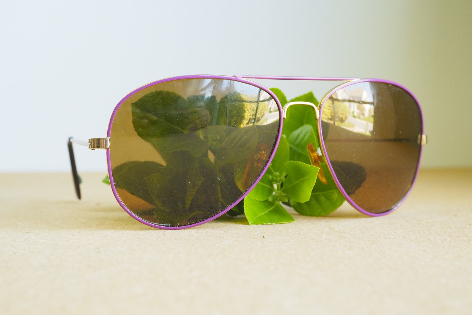 Vintage Sunglasses 1980's New Old Stock/vintage/80's Glamour Purple ...