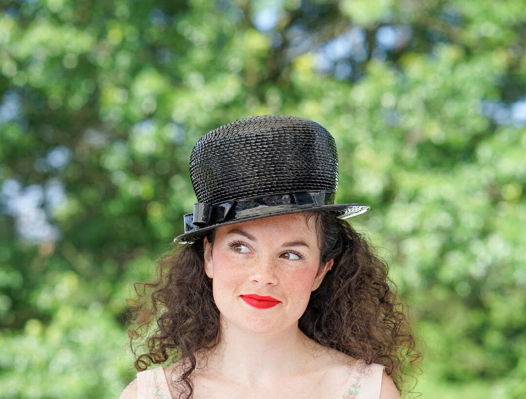 Vintage Straw Bucket Hat, Women Top Hat, 1950s-60s Hat, Vintage Hat ...