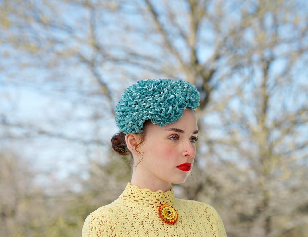 Vintage Straw Tube Half Hat, Vintage Hat, 1950s-60s Hat, Vintage Women ...