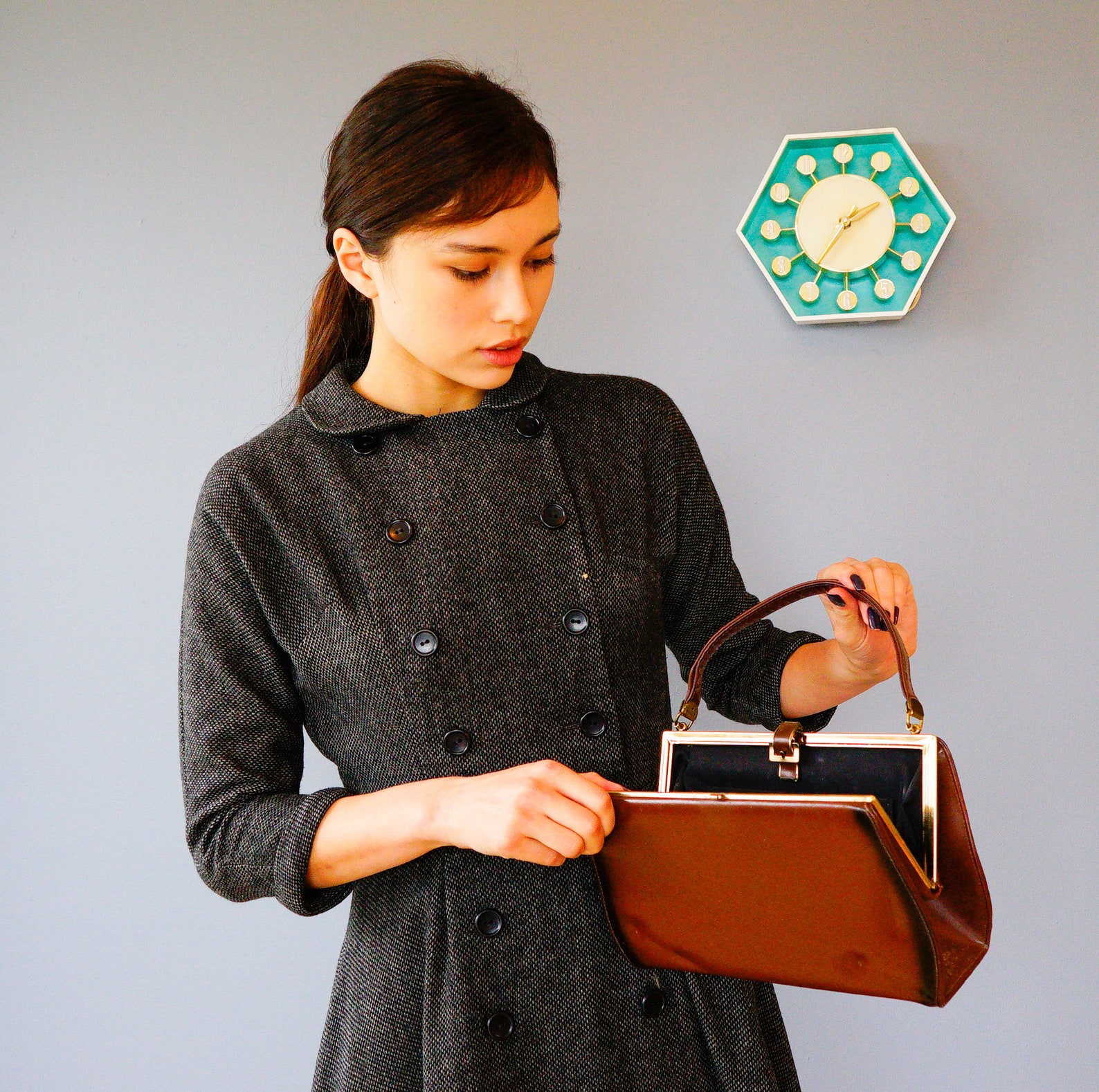 Vintage Faux Leather Framed Purse/ 1950s Purse/ Vintage - Etsy