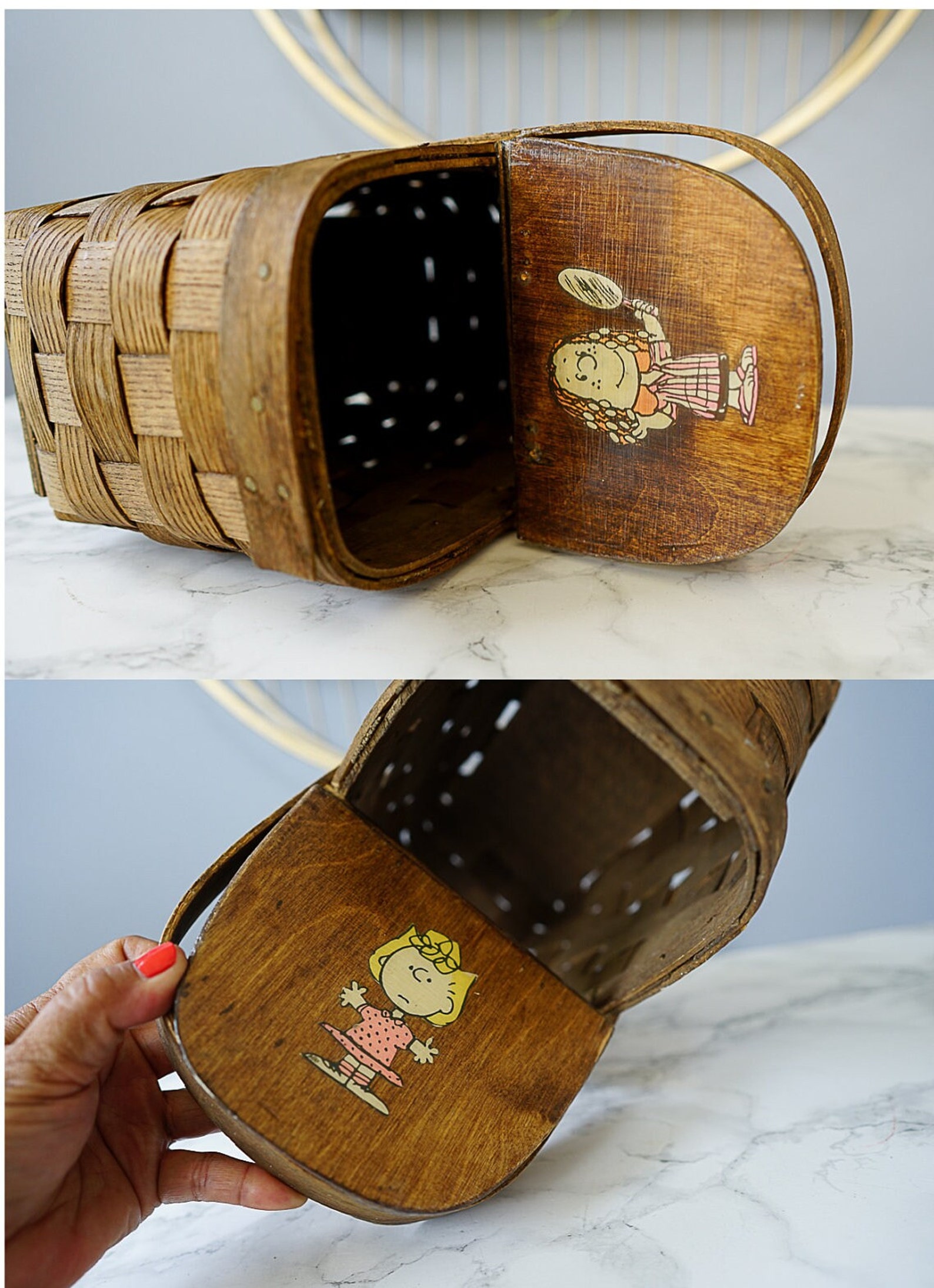 Vintage Snoopy Basket Bag/ Vintage Basket/ 1960s Handbag/ - Etsy