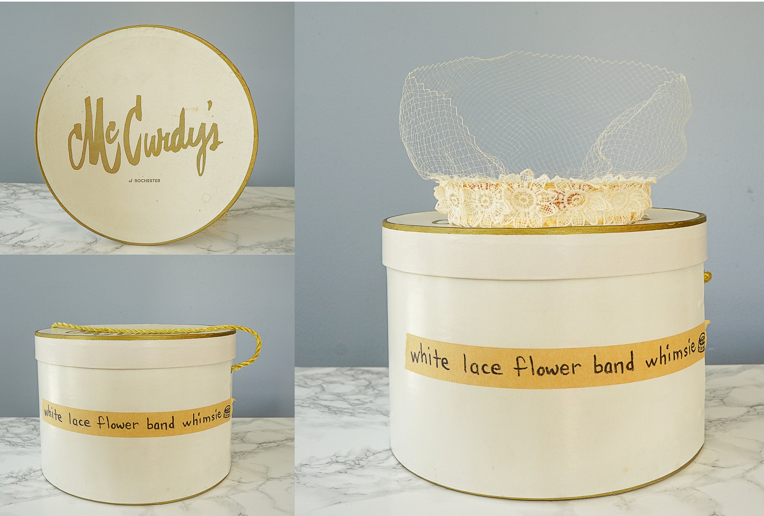 Vintage Floral Lace Whimsy Hat with Hat Box 1950s Hat | Etsy