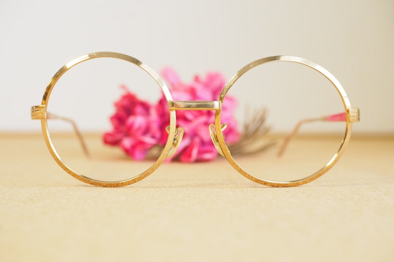 Vintage Eyeglasses Round 1960s Gold Tone Made in Japan Pop Art | Etsy