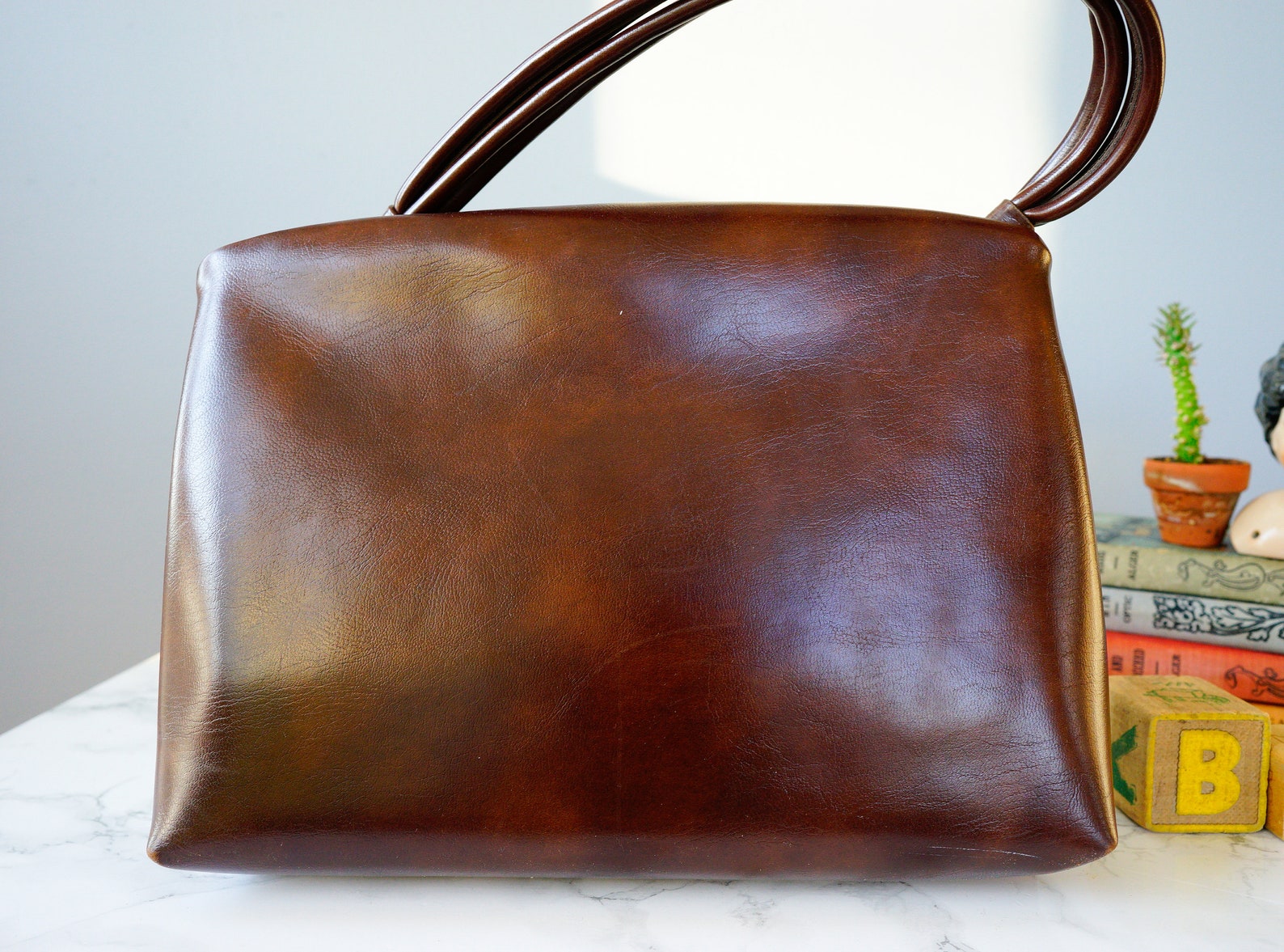 Vintage Faux Leather Frame Purse/ 1950s-60s Purse/ Vintage | Etsy