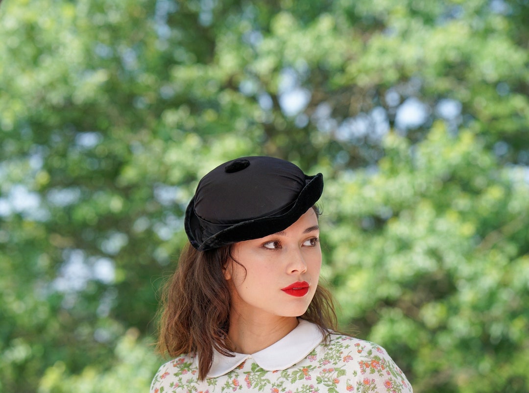 Vintage Half Hat, Cap Hat, Vintage Hat, 1950s-60s Hat, Vintage Women ...